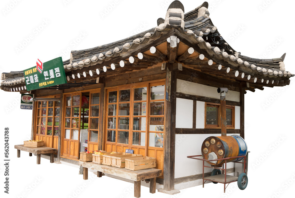 Isolated PNG cutout of a traditional Korean shop on a transparent ...