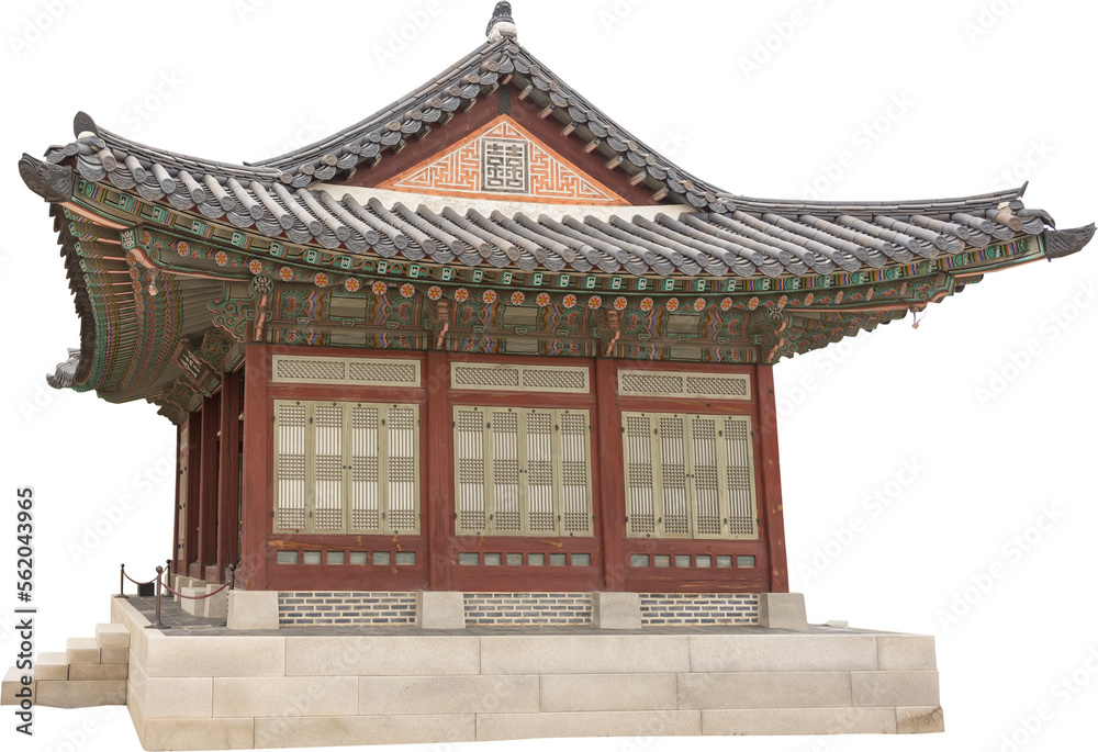 Isolated PNG cutout of a traditional and luxurious Korean house on a ...