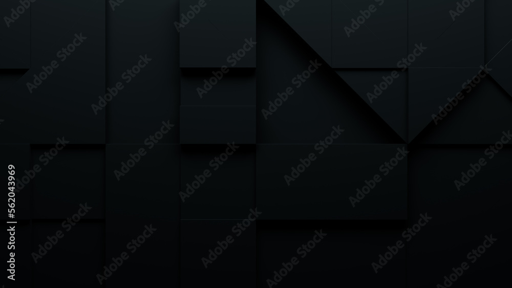 3D blocks of different shapes and sizes interlock to create a wall ...