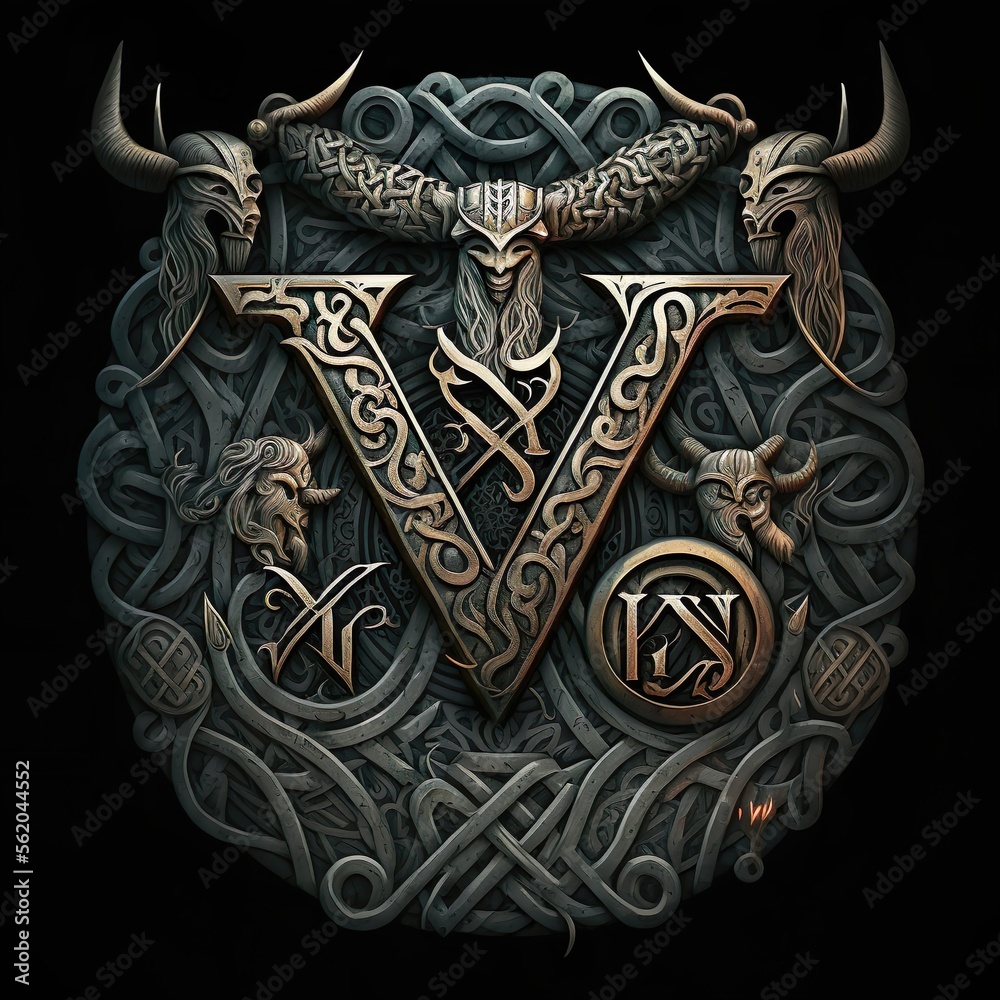 AI generated art: A powerful epic norse-inspired emblem of a Viking ...