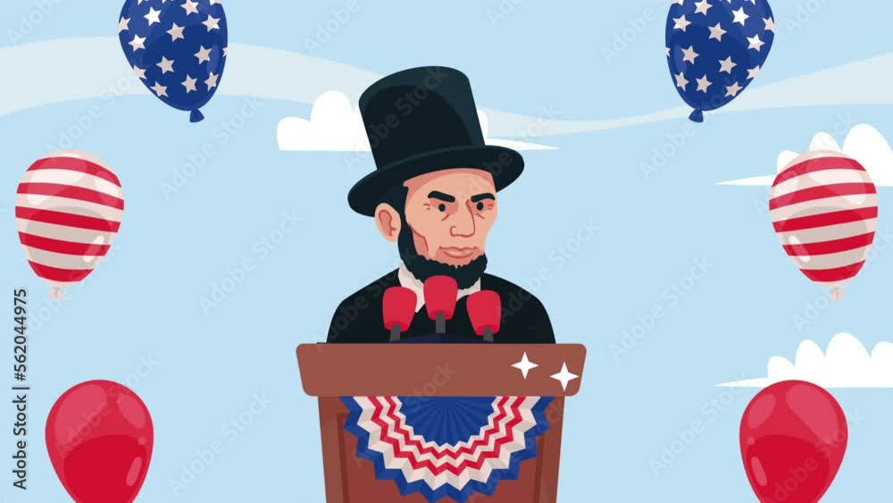 president abraham lincoln character animation Stock Video | Adobe Stock