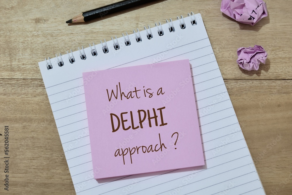 What is a Delphi approach question on sticky note. Stock Photo | Adobe Stock