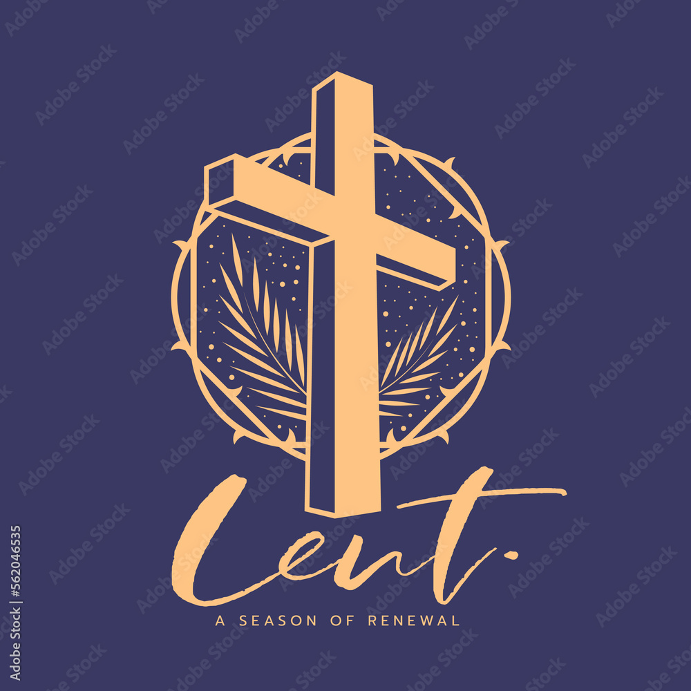 Lent, a season of renewal - gold perspective cross crucifix sign circle ...