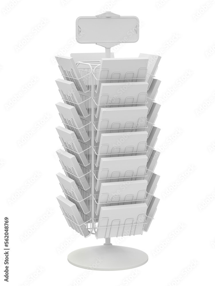 Clay render of magazine carousel rack - 3D illustration Stock ...