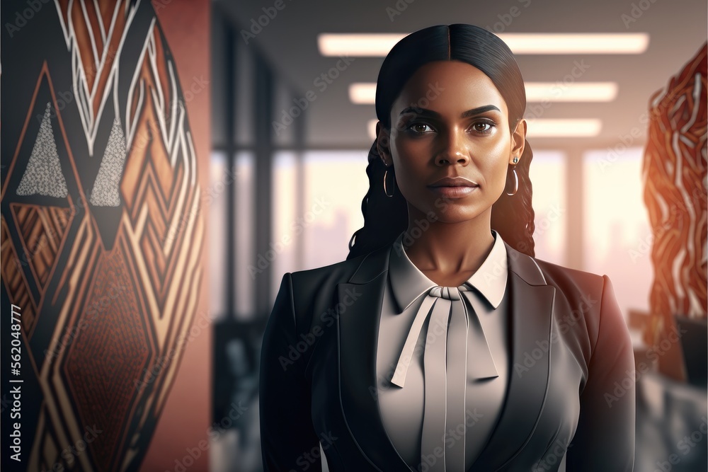 Fictional Australian Aboriginal woman in business attire in modern ...