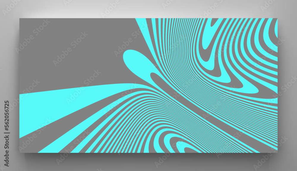 Psychedelic pattern with melting and distorting lines. The geometric background by stripes. 3d ...