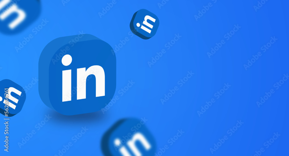 Lombok, Indonesia - January 17, 2023: 3d Linkedin logo with copy space ...