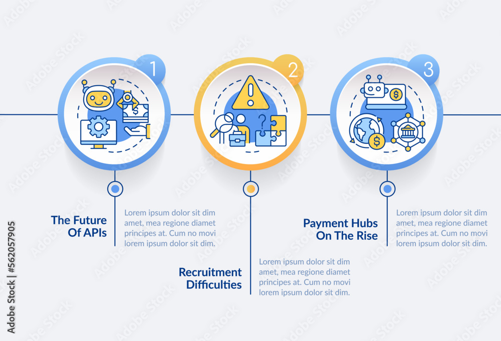 Treasury Management Trends Blue Circle Infographic Template Data Visualization With 3 Steps