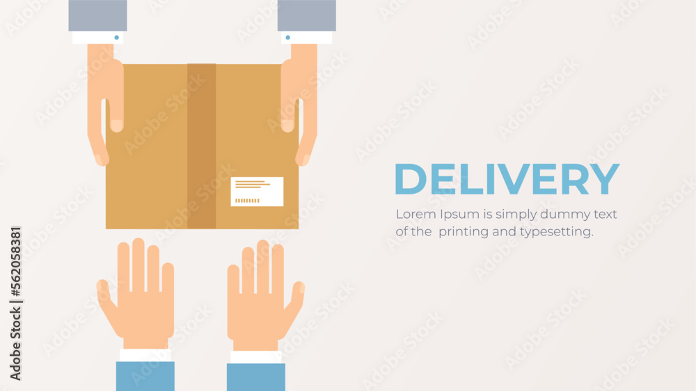 Delivery service flat concept. Parcel transfer, receiving, fast ...
