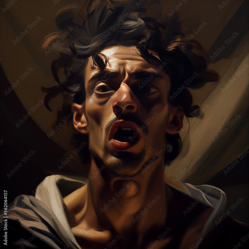 Village Idiot Fool Crazy Man Open Mouth Surprised Confused Stunned ...