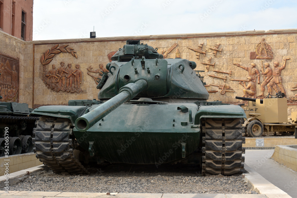Cairo, Egypt, January 7 2023: old tanks, armored fighting vehicle used ...