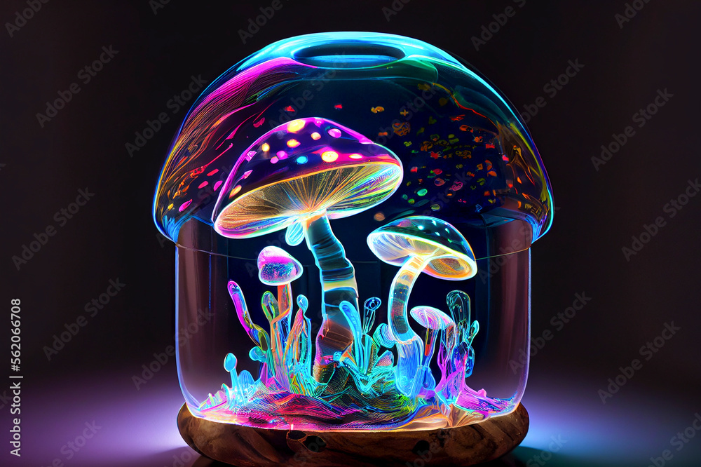 Psilocybin mushrooms, ai illustration. Commonly known as magic ...