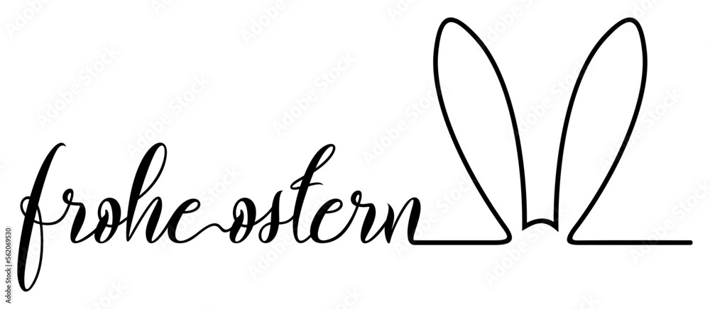 Frohe Ostern. Kalligrafischer Ostern Gruß Vektor in deutscher Sprache ...