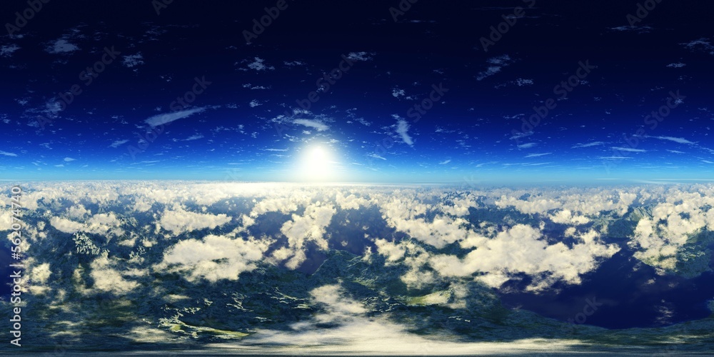 Panorama of clouds, HDRI, environment map , Round panorama, spherical ...