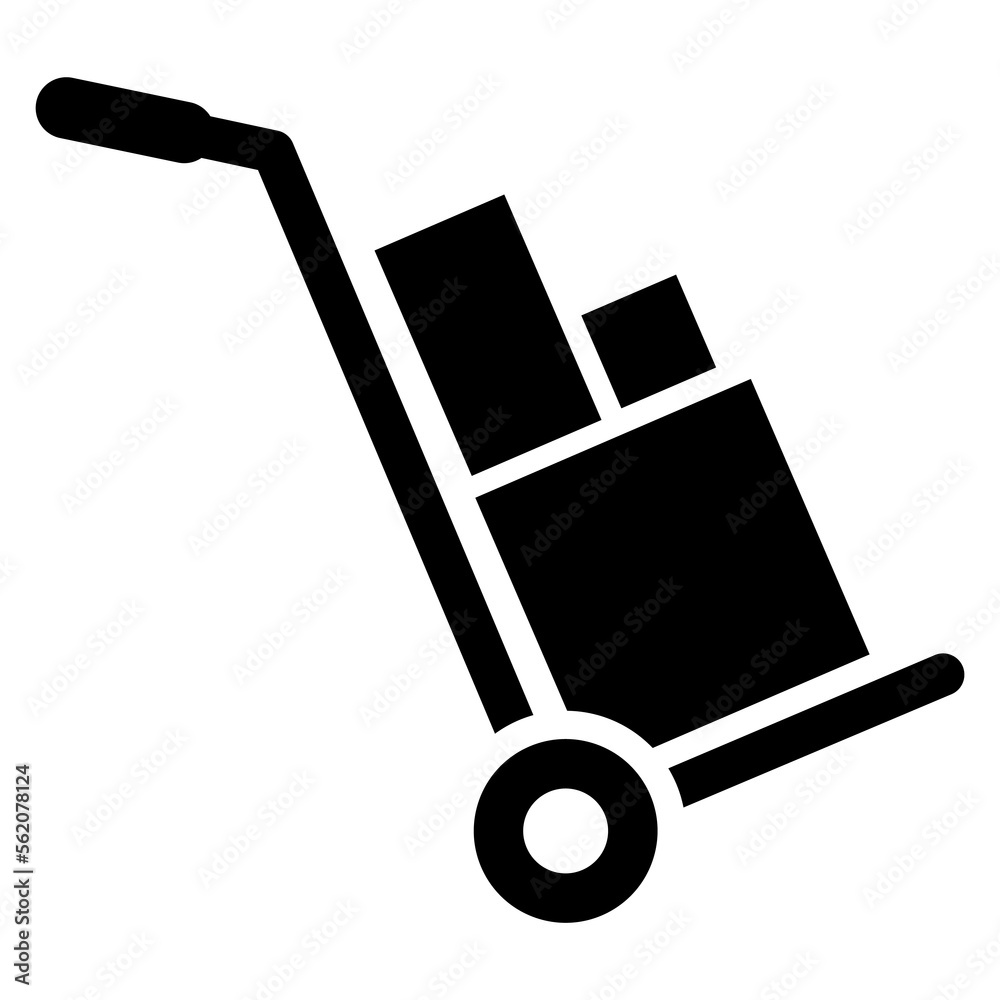 Icono transporte de mercancias. Silueta aislada de carretilla de mano ...