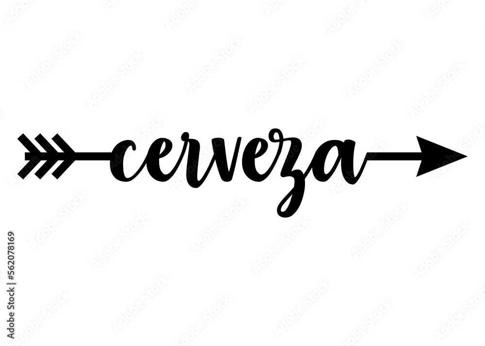 Logo cervecería. Letras de la palabra cerveza en español en texto ...