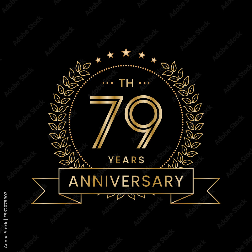 79th Anniversary Template Design Concept with Laurel wreath for ...