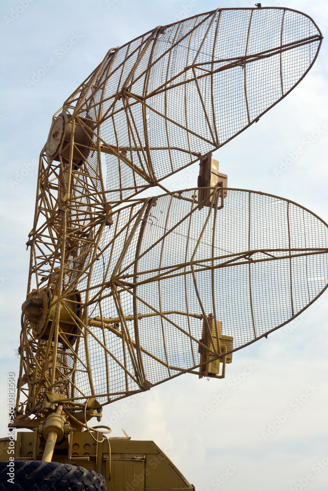 Cairo, Egypt, January 7 2023: Old vintage retro USSR Russian P-15 radar ...