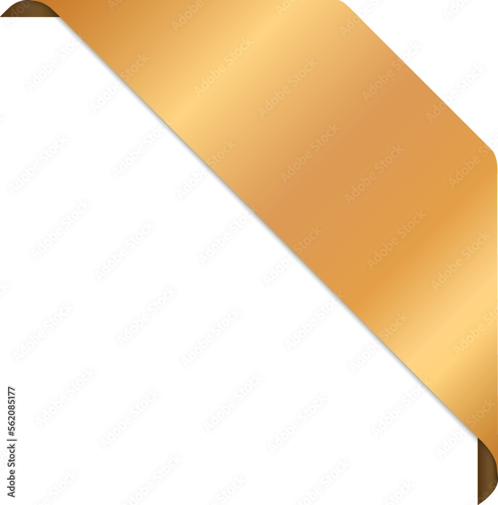 vector illustration of gold corner ribbon banner Stock Vector | Adobe Stock