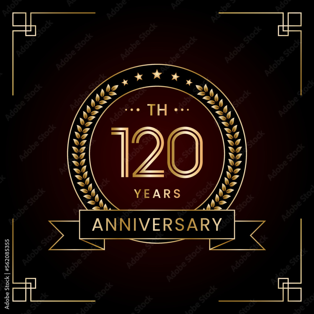 120th Anniversary Logo Design Concept with Laurel wreath for Birthday ...