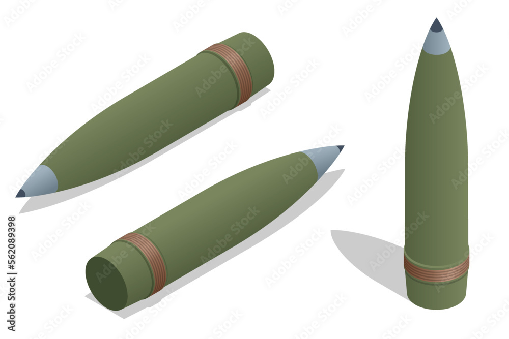 Isometric ammunition for 155 mm howitzer M777. Modern shells for heavy ...