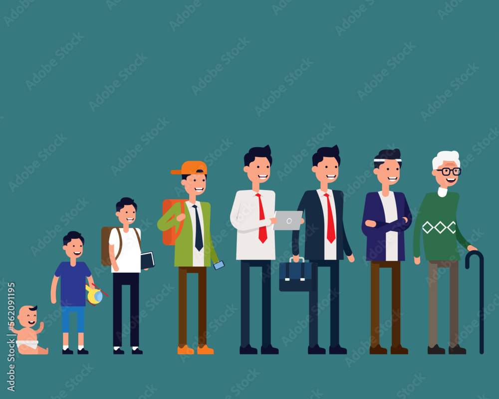 Human generation of growing up. Vector illustration life cycle concept ...