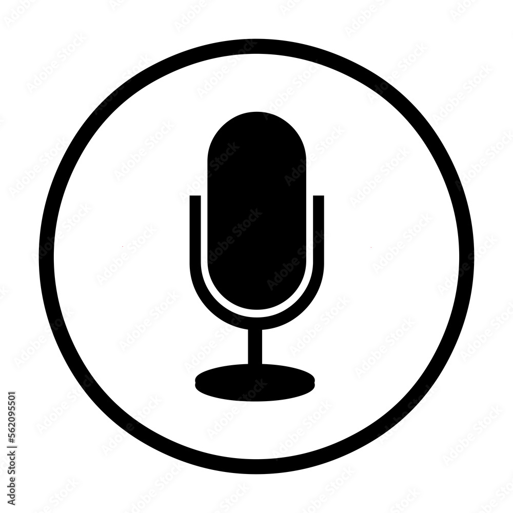 Microphone button icon on Transparent Background Stock Illustration ...