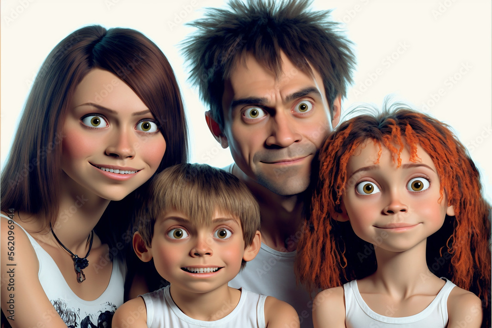 família das cavernas primitiva Stock Illustration | Adobe Stock