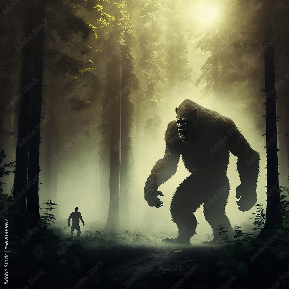 Scary forest giant created with Generative AI Stock Illustration ...