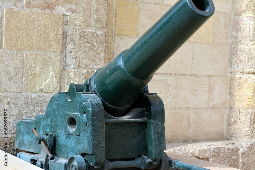 Cairo, Egypt, January 7 2023: old Armstrong coastal gun used in old ...