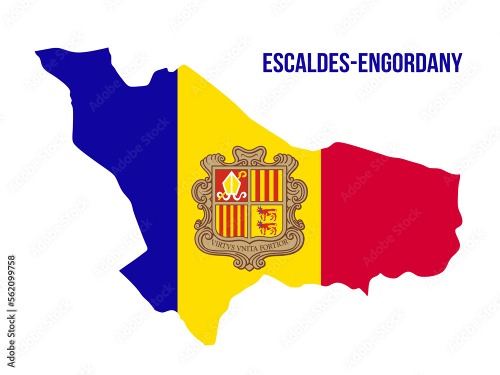 Escaldes Engordany map with flag color. Map of Escaldes Engordany with Andorra flag. flag of ...