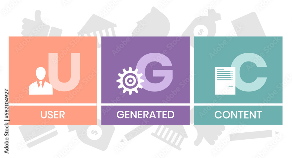 Vecteur Stock UGC. User-generated Content acronym. lettering ...