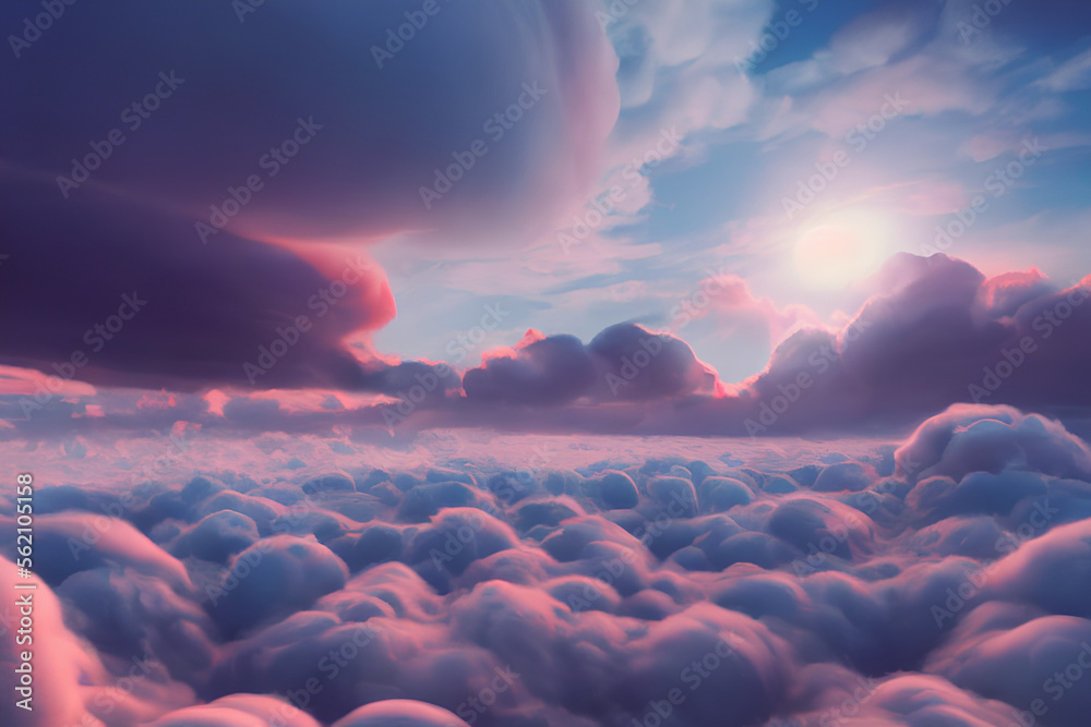 puffy smooth clouds - Generative AI Stock Illustration | Adobe Stock