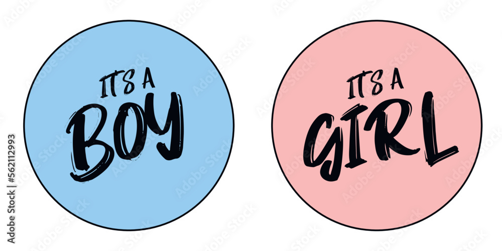 It's a boy/ It's a girl - card template with a multi-colored ...