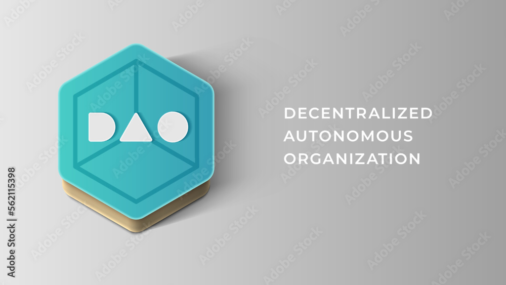 Vector logo DAO. Decentralized Autonomous Organisation, smart contract, cryptocurrency ...