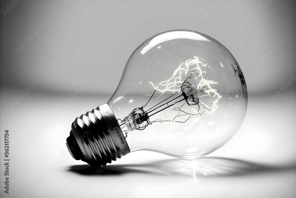 Simple lightbulb desing with white background generative AI Stock ...