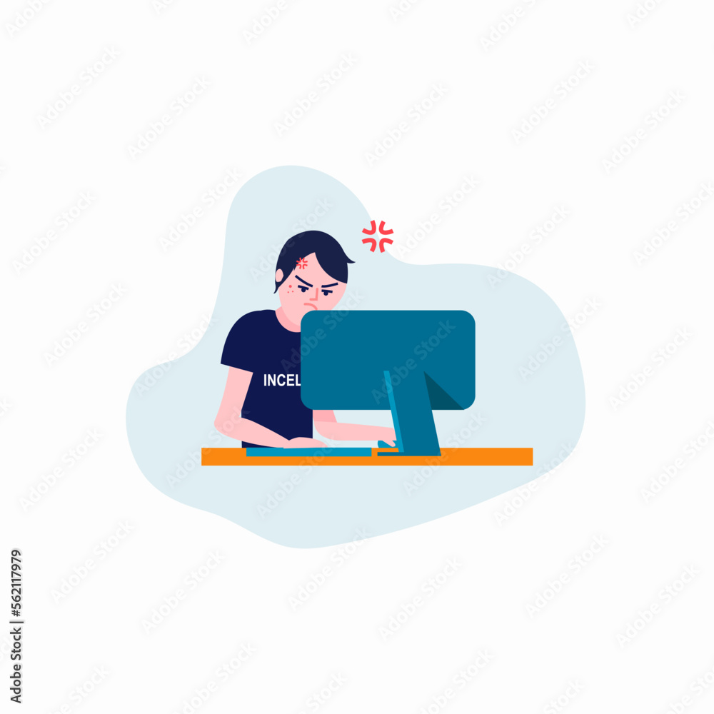 incel - involuntary celibate vector illustration concept Stock Vector ...