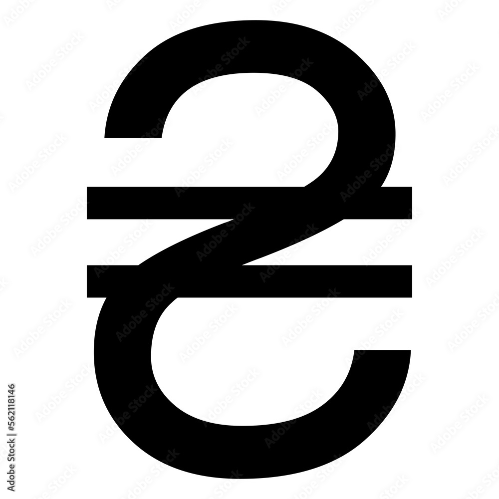 Ukraine hryvnia currency symbol icon on Transparent Background Stock ...