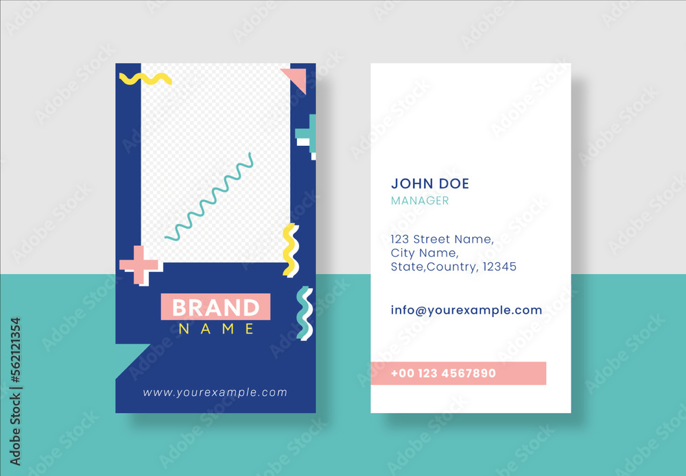 Vertical Business Card Layout Stock Template | Adobe Stock