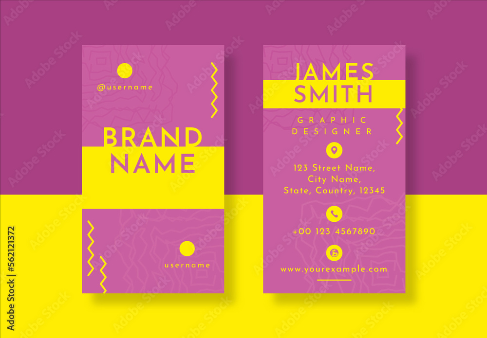 Vertical Business Card Layout Stock Template | Adobe Stock