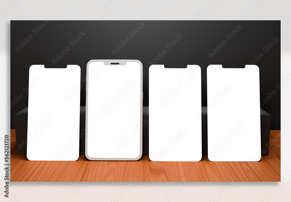 Smart Phone, Perspective Screens Mock Up. Stock Template | Adobe Stock