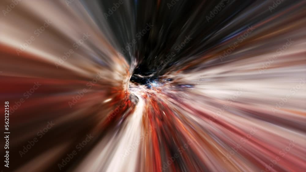 Abstract loop orange red hyperspace warp tunnel wormhole background ...