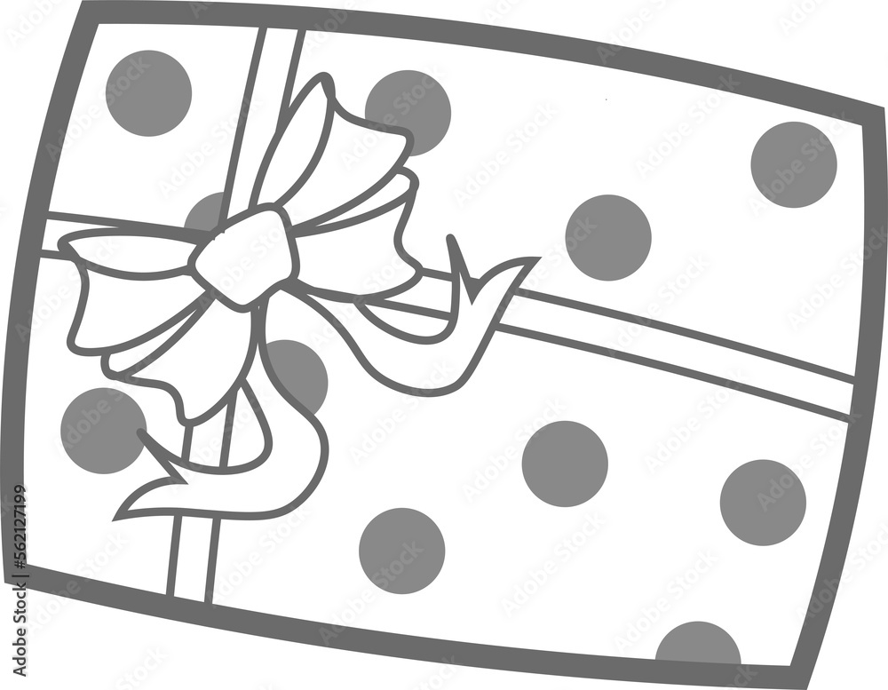 Outline transparent icon & symbol of gift box, present with ribbon for ...