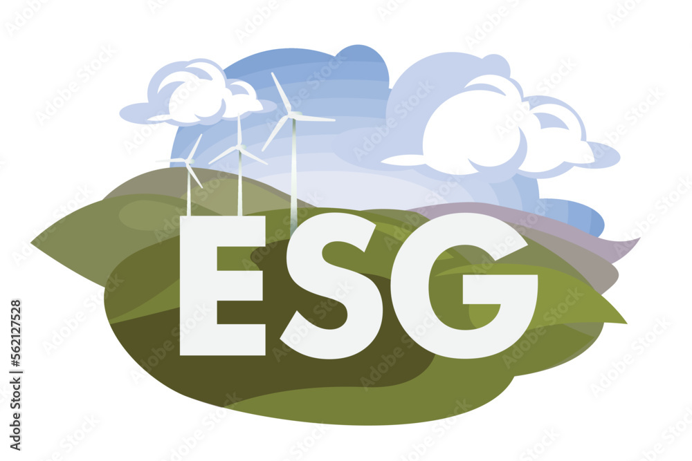ESG - Environmental Social Governance flat illustration. Sustainable ...