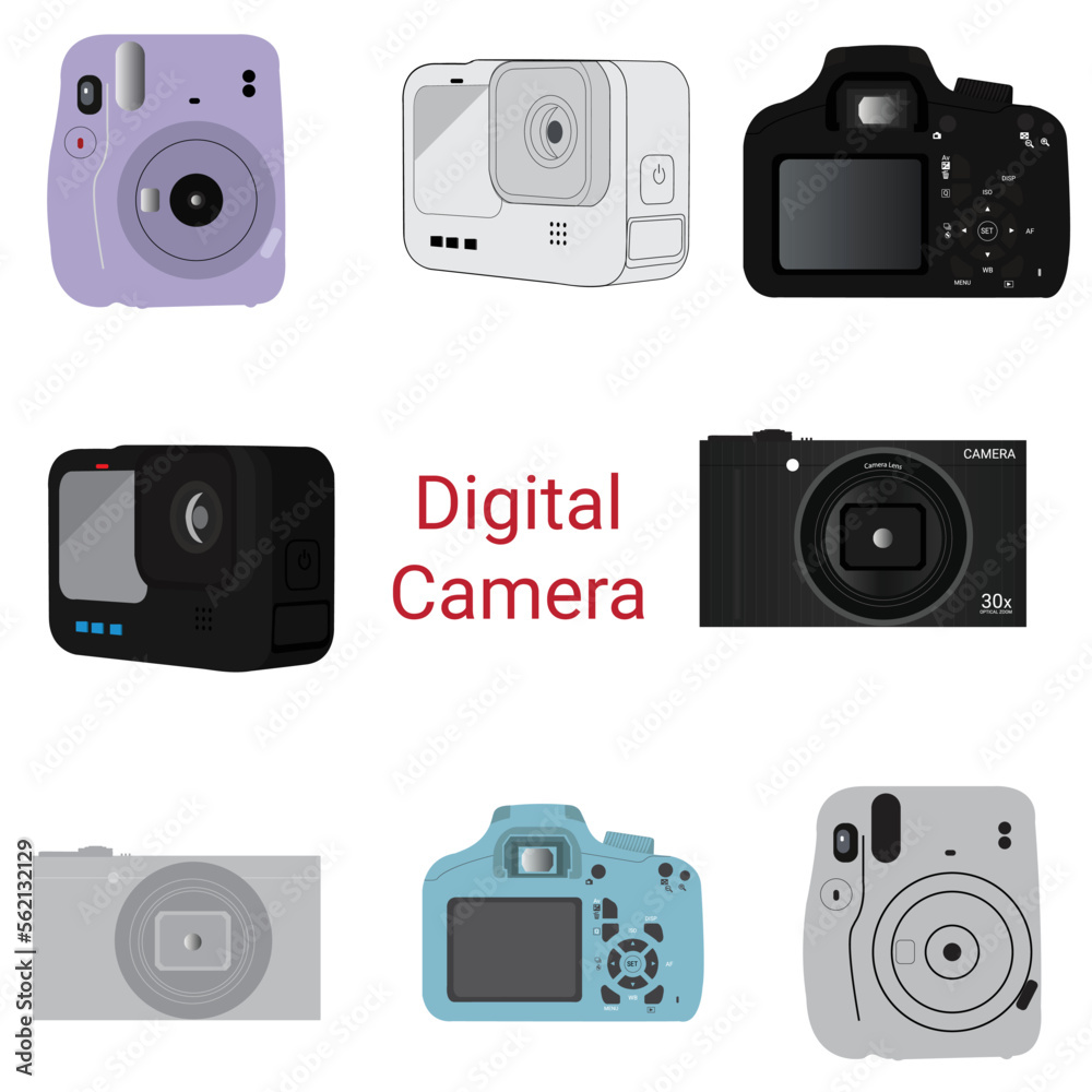 Camera Icon Set. Photography icon set. Security Camera Icon. photo and ...
