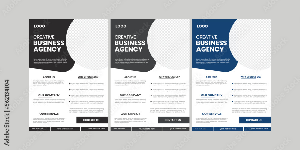 A business agency graphics yellow flier. annual cover report flyer ...