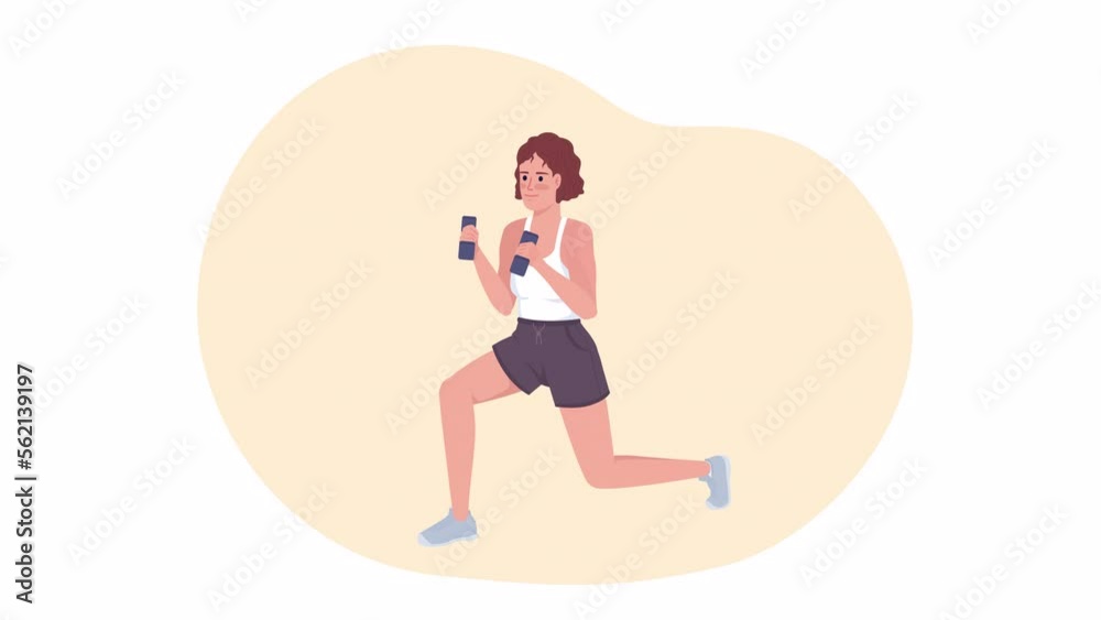 Animated strengthening leg muscles. Body building. Looped flat 2D ...