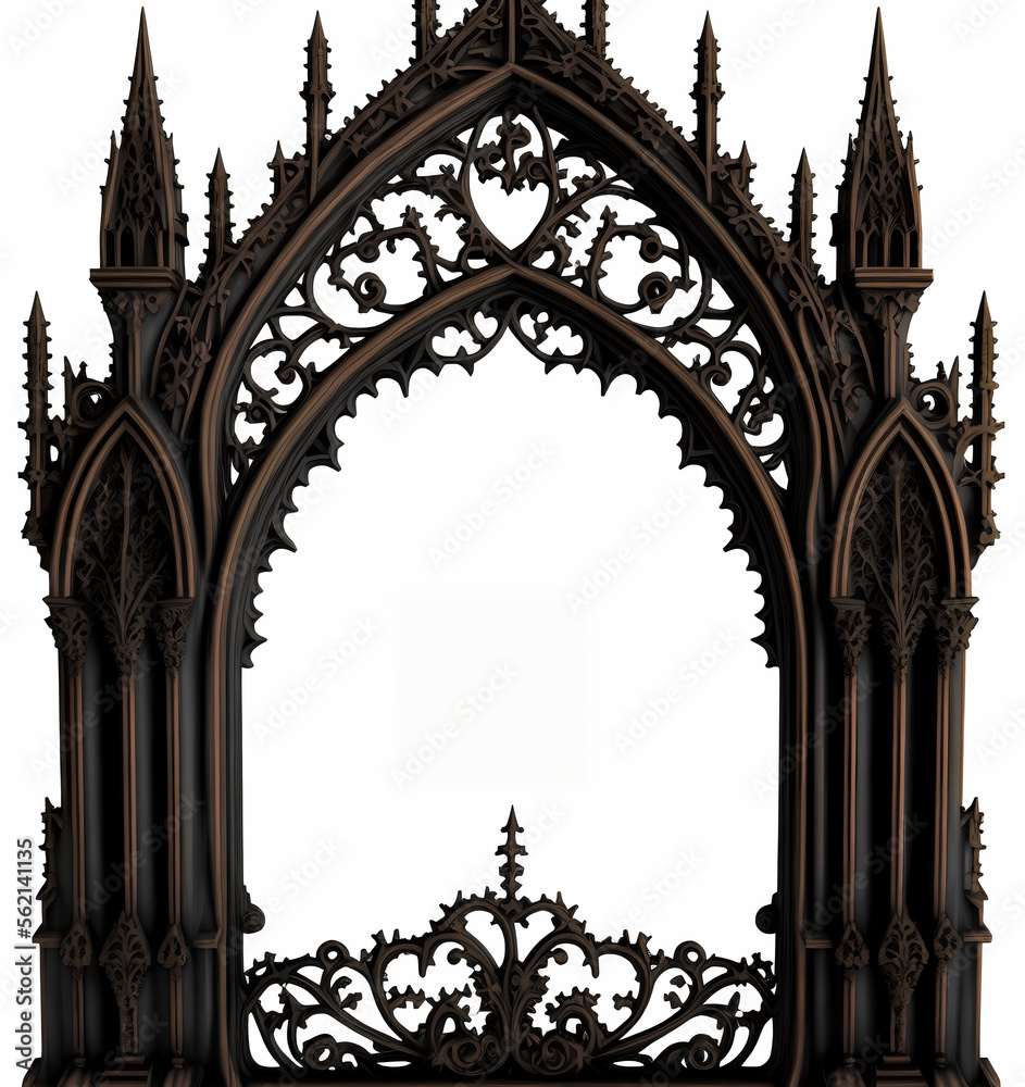 Border frame with copy-space, gothic architecture, cathedral ...