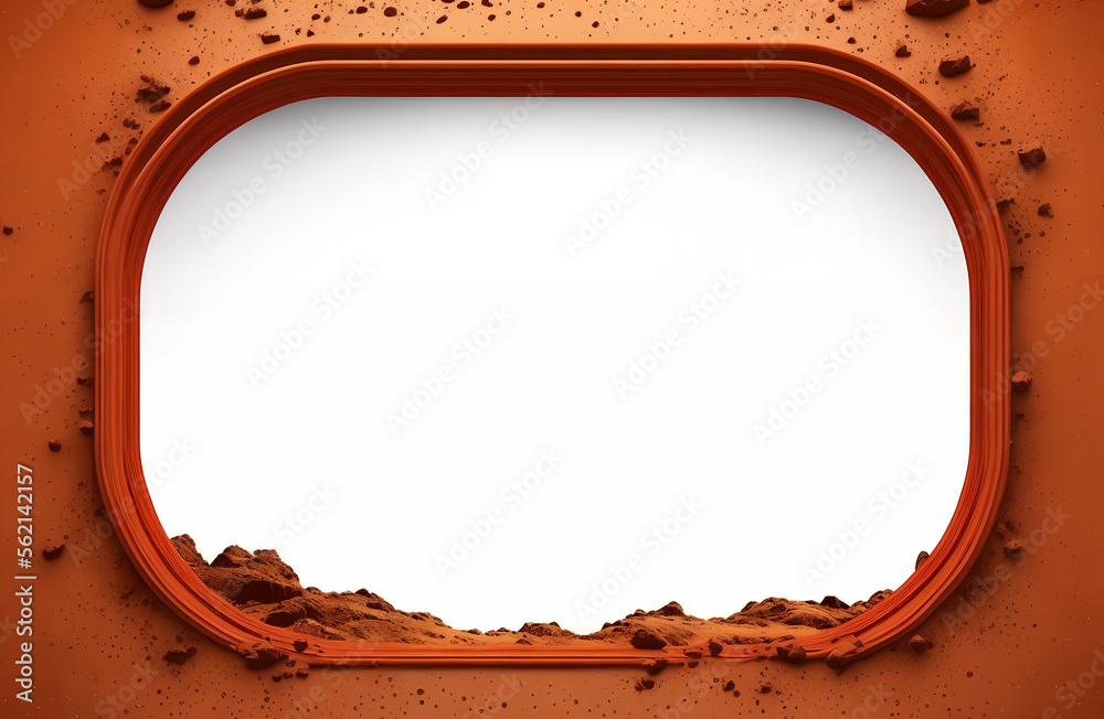 Border frame with copy-space, planet Mars soil, terracotta dust and ...