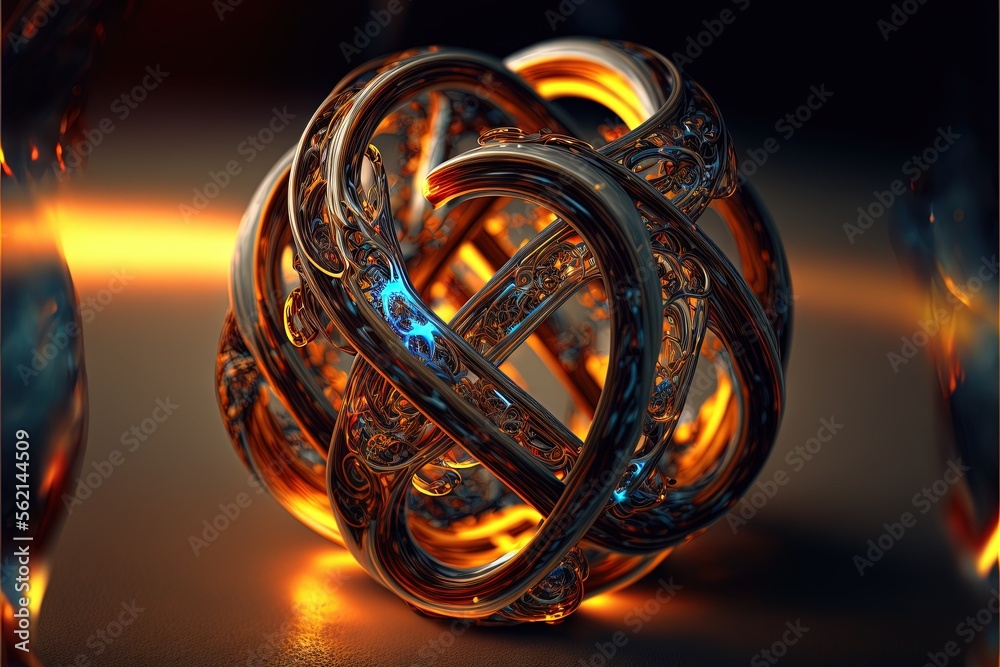 a shiny ball with a cross on it is surrounded by smaller circles of ...